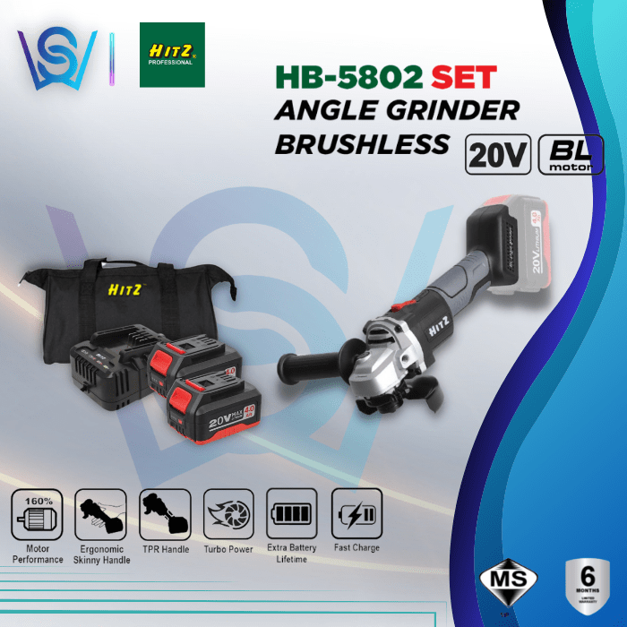 HITZ CORDLESS POWER TOOL BL ANGLE GRINDER 20V MODEL: HB-5802 - Sumwu ...