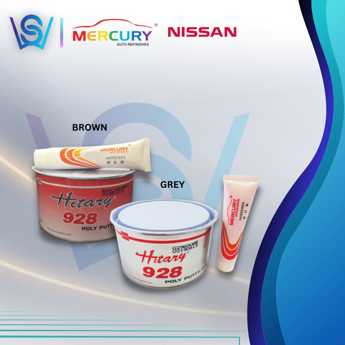MERCURY NISSAN HITARY 928 POLY CAR PUTTY 1KG (BROWN/GREY) - Sumwu Concept