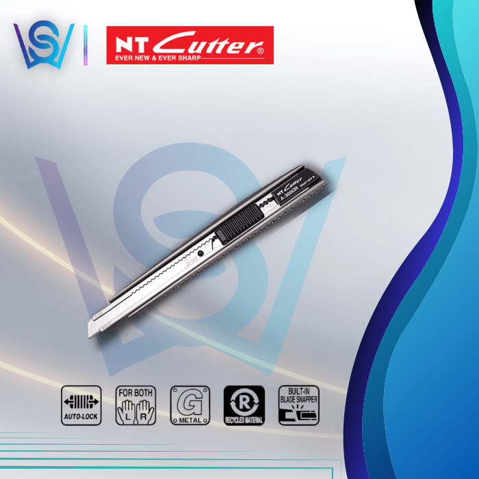 NT CUTTER ALUMINIUM METAL GRIP JAPAN HAND CUTTER 9MM ( A-300GRP ...