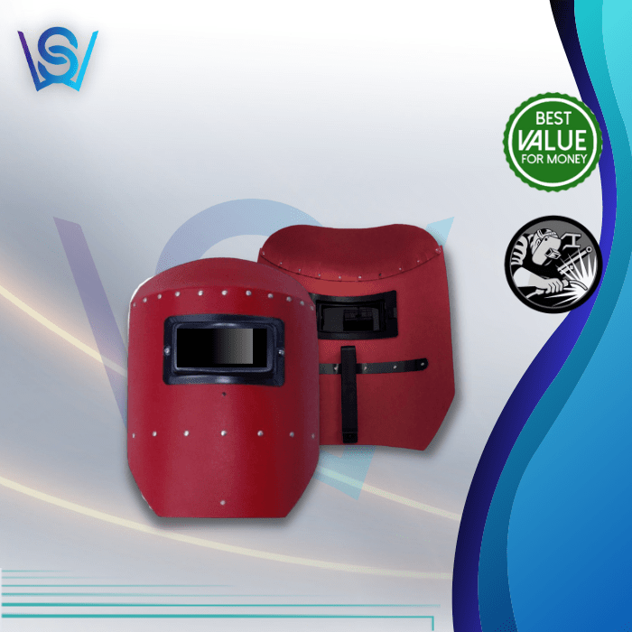 WELDING FIBRE FACE SHIELD HAND SHIELD COVER WITH PLASTIC HANDLE (RED ...