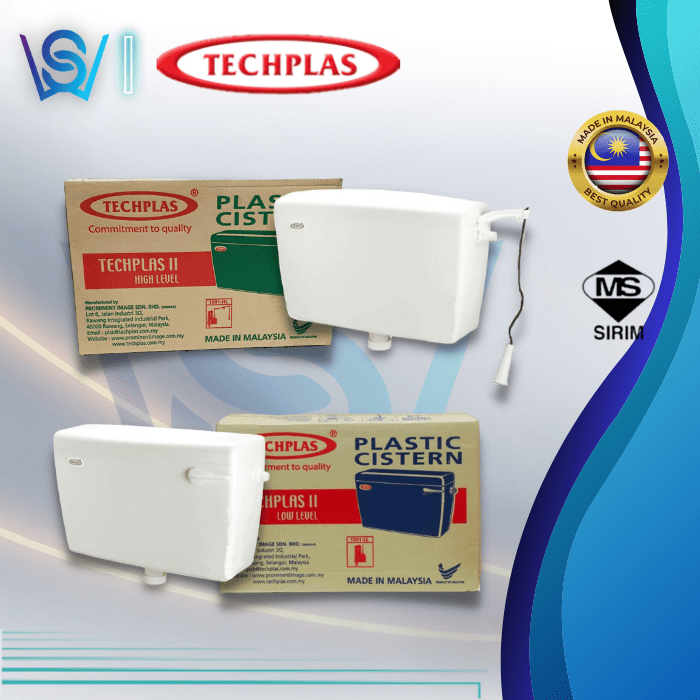 TECHPLAS LOW OR HIGH LEVEL PVC WATER CISTERN - Sumwu Concept