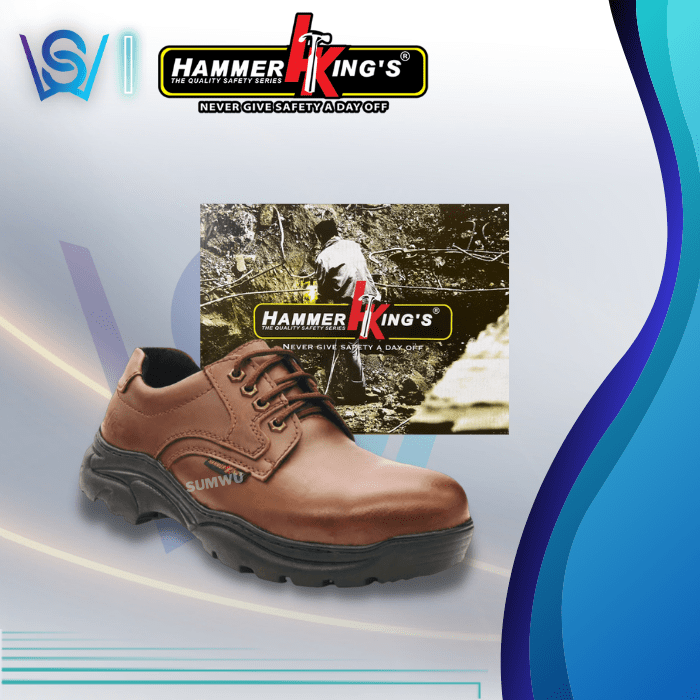 HAMMER KING LOW CUT LACE UP NORMAL SAFETY SHOE 13012 BROWN - Sumwu Concept