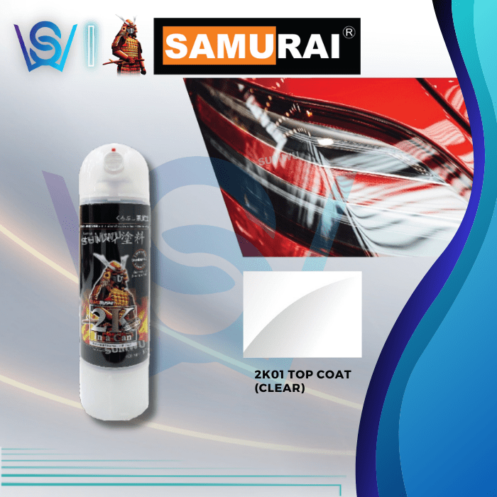 SAMURAI SPRAY PAINT 2K COAT 400ML (2K01 CLEAR) - Sumwu Concept