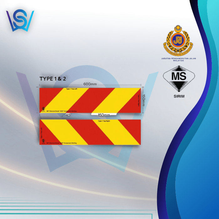 3M DIAMOND GRADE YELLOW & RED REFLECTIVE STICKER - Sumwu Concept